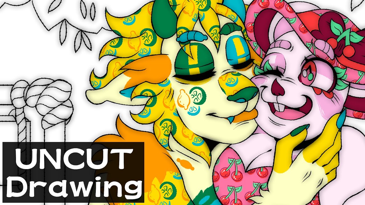 Citrus & Cherry [PART 2] 🍒🍋🍊💚 // UNCUT Drawing - YouTube