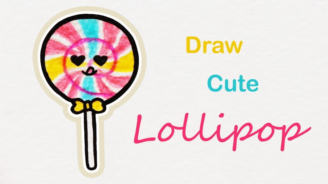 How to draw a cute Lollipop | Step by step art for kids - YouTube