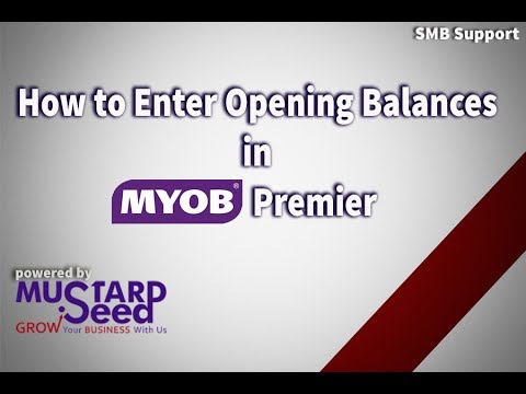 How To Enter Opening Balances in MYOB - YouTube