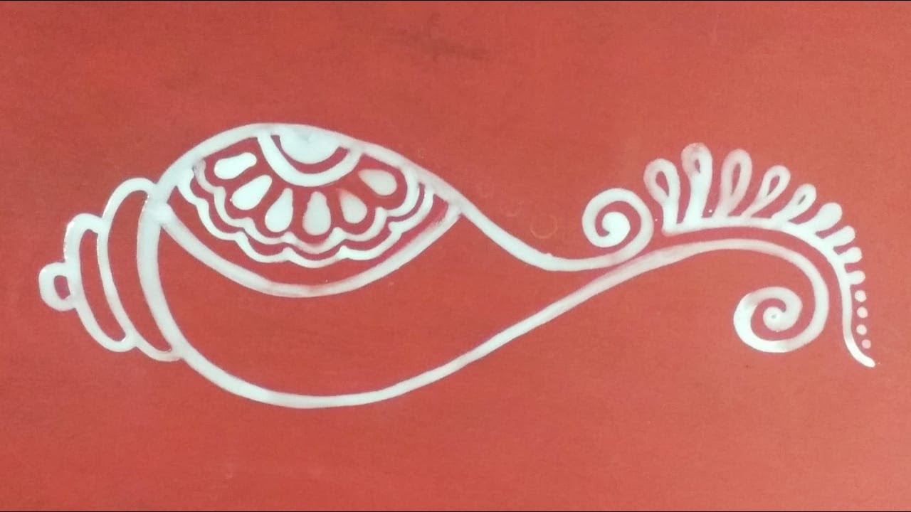 Easy Sankha Jhoti | Alpana | Muggulu | Kolam | Rangoli | Mandana Design ...