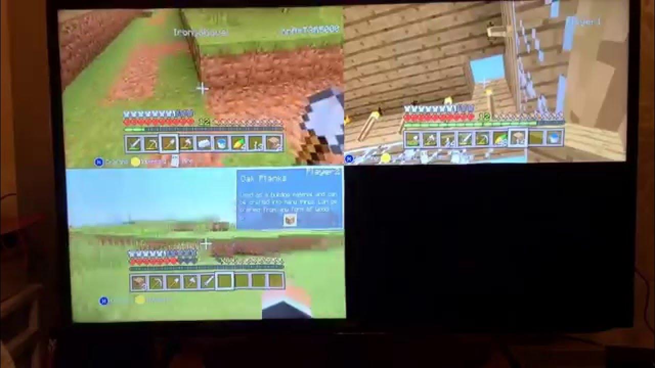 Minecraft Ep. 2 3 player splitscreen - YouTube