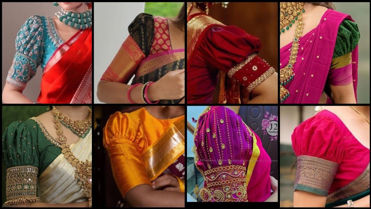 Latest Puff Sleeves Blouse Design/Puff Blouse Design for Silk Saree ...