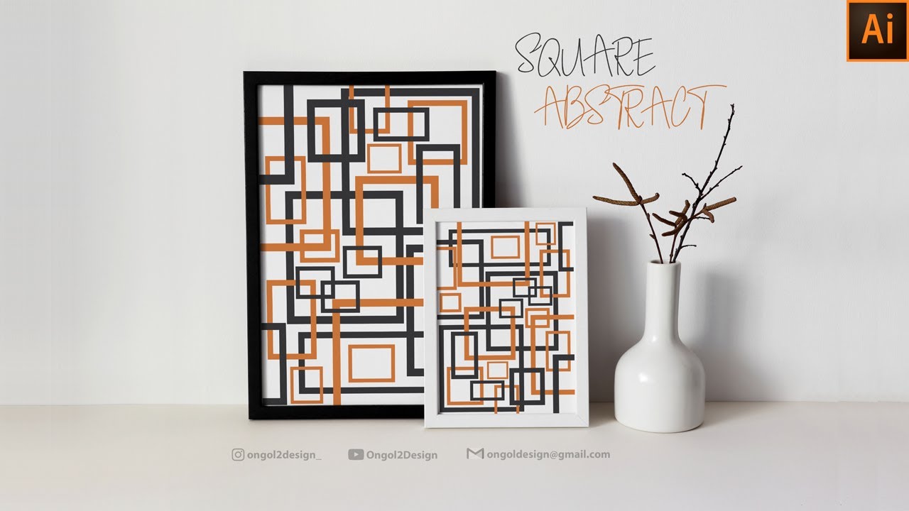DRAWING ABSTRACT SQUARE [SPEED ART] | ADOBE ILLUSTRATOR - YouTube