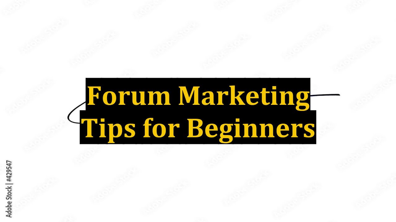 Forum Marketing Tips for Beginners - YouTube