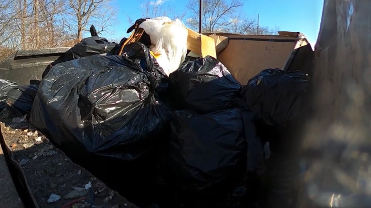 Hopper view front end garbage truck - YouTube