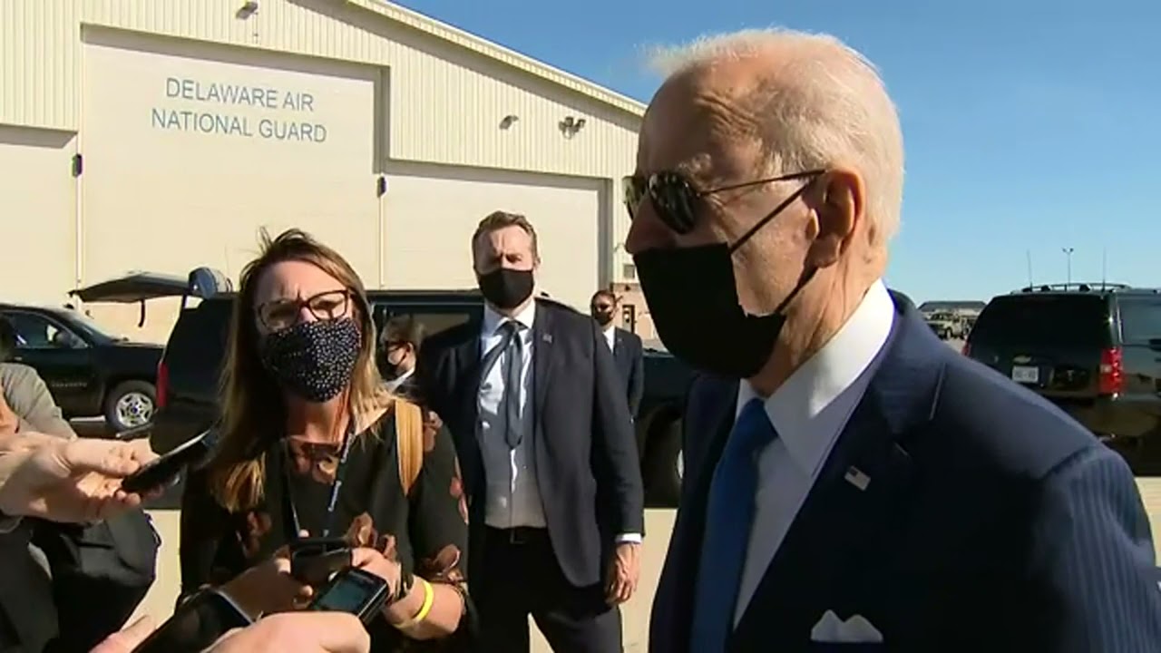 Press Gaggle: Joe Biden Speaks to the Press After Air Force One Arrival ...