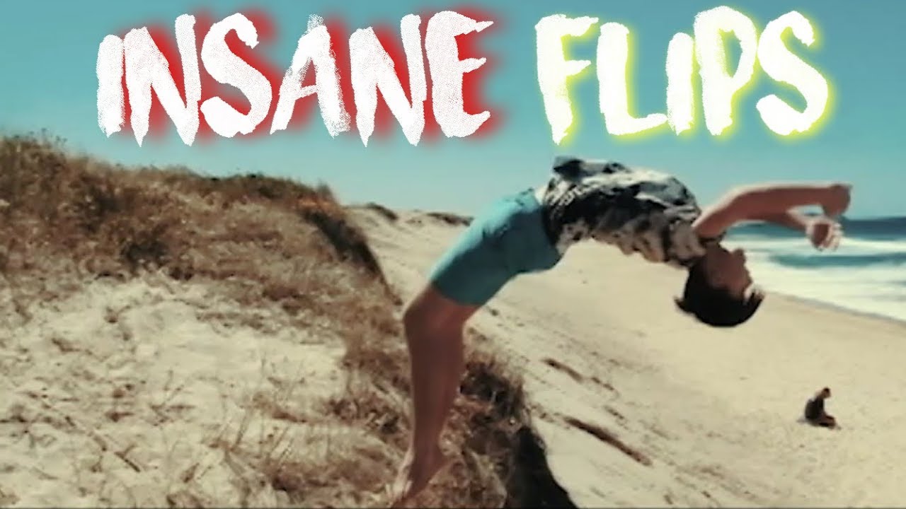 INSANE FLIPS AT THE BEACH!! - YouTube