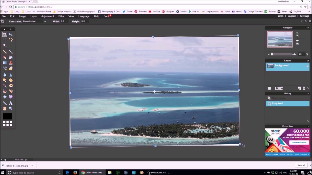 How to straighten the horizon line - PIXLR tutorial - YouTube