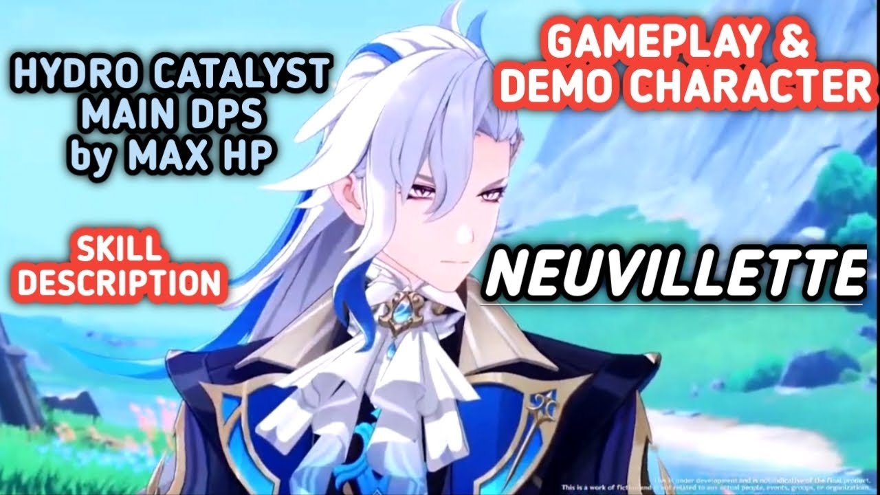 NEUVILLETTE GAMEPLAY AND DEMO CHARACTER Genshin Impact 4.1 Fontaine ...