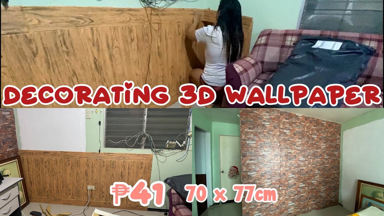 Affordable 3D Brick Wallpaper from Shopee // Living and dining area ...