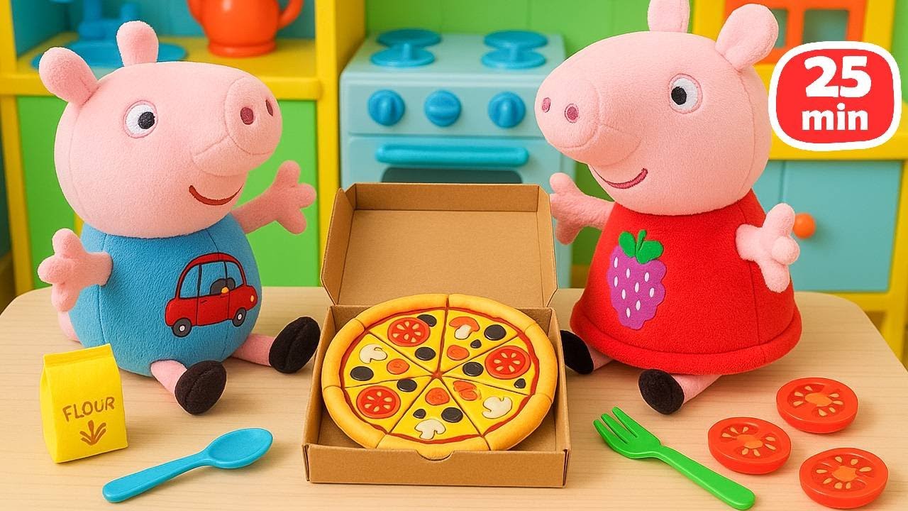 Peppa Pig et son frère George. Pizza, surprises et jeux de petits chefs ...