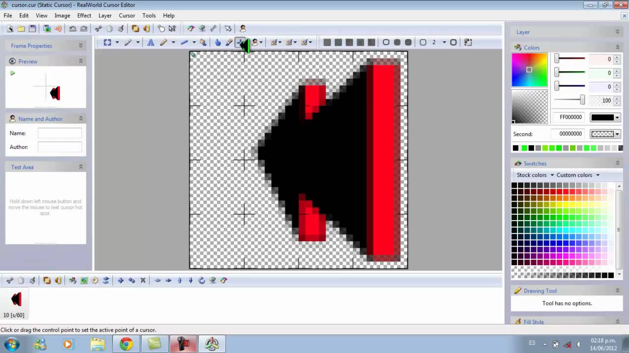 como hacer cursores en paint para windows 7 - YouTube