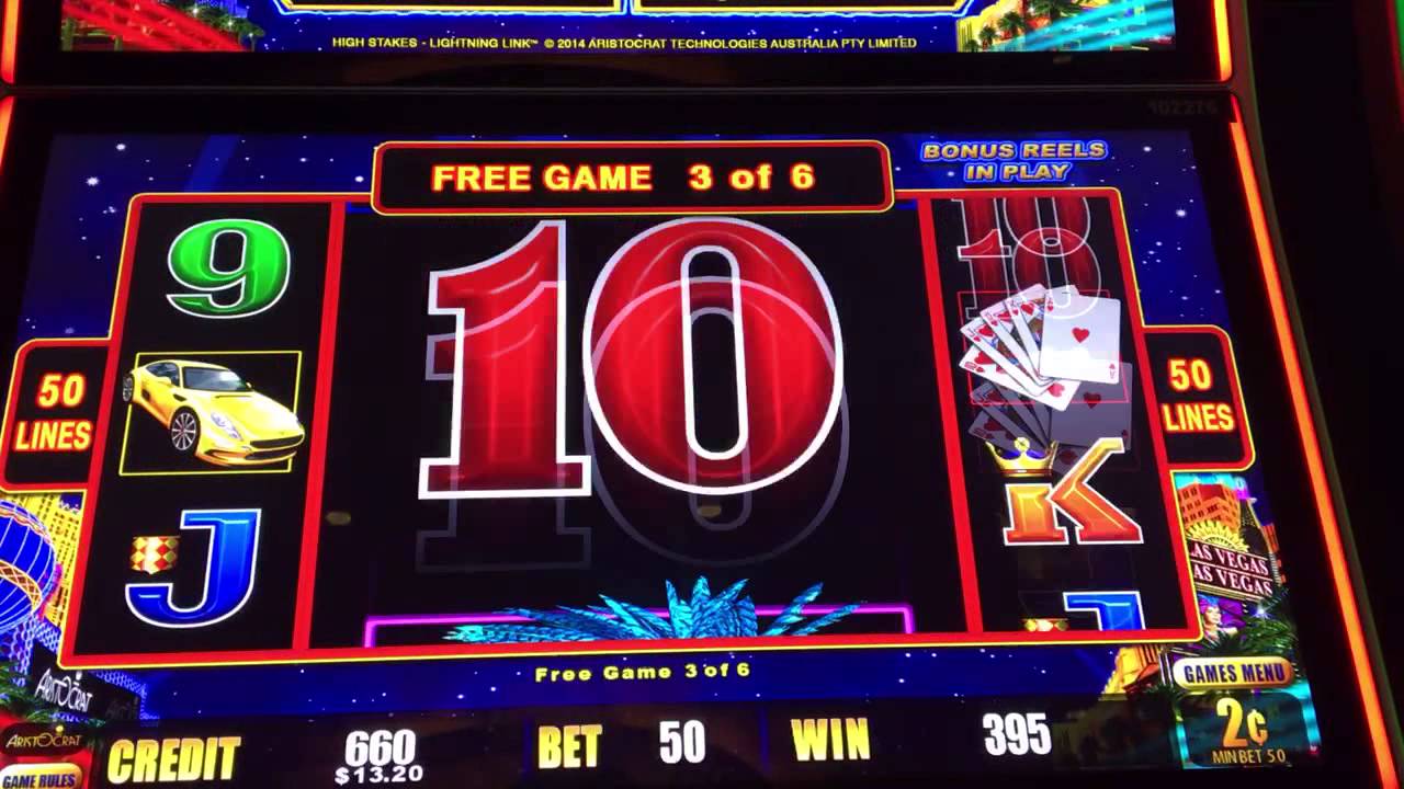 Lightning Link slot machine bonus free spins - YouTube