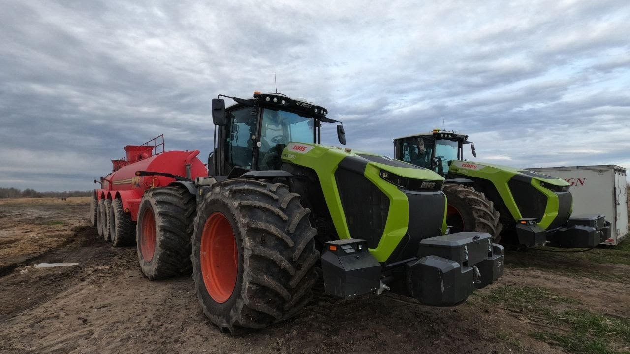 Brand New 2025 CLAAS XERION 12.590 Hauling Manure - YouTube