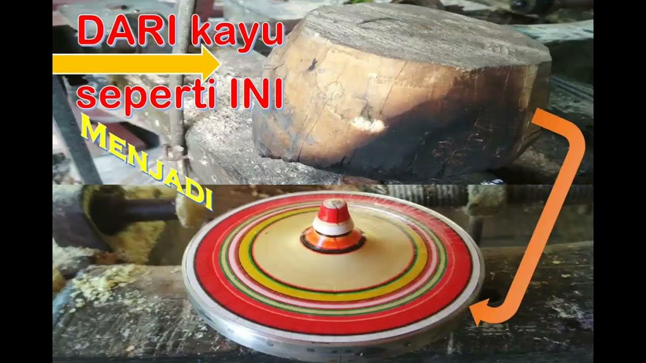 Membuat Gasing dari kayu dengan mudah dan cepat - YouTube