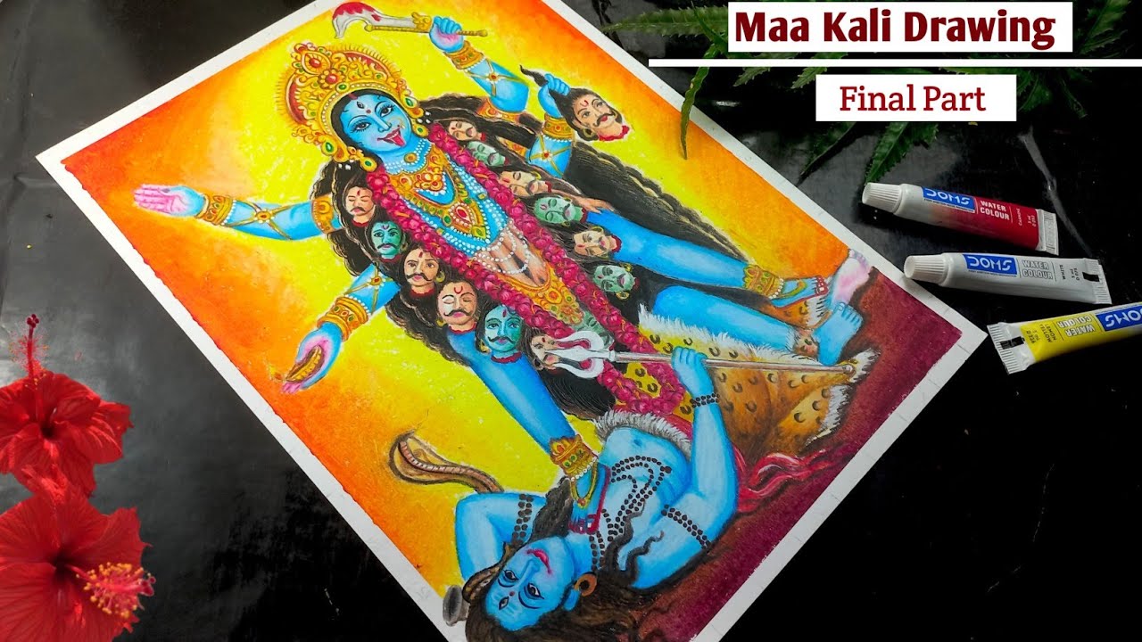 Maa Kali Drawing, Diwali Special Drawing, Maa Kali Full Body Drawing ...