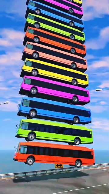 How Many Buses Can We Stack Before It All Falls? 🚍🤣 | Crazy Game ...