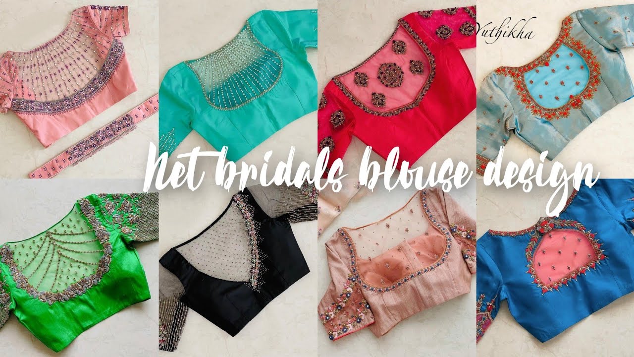 Net blouse design || Beautiful bridal net blouse back neck design ...