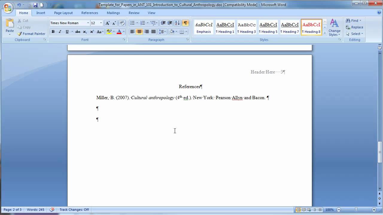 Template for Papers ANT 101 (2010) - YouTube
