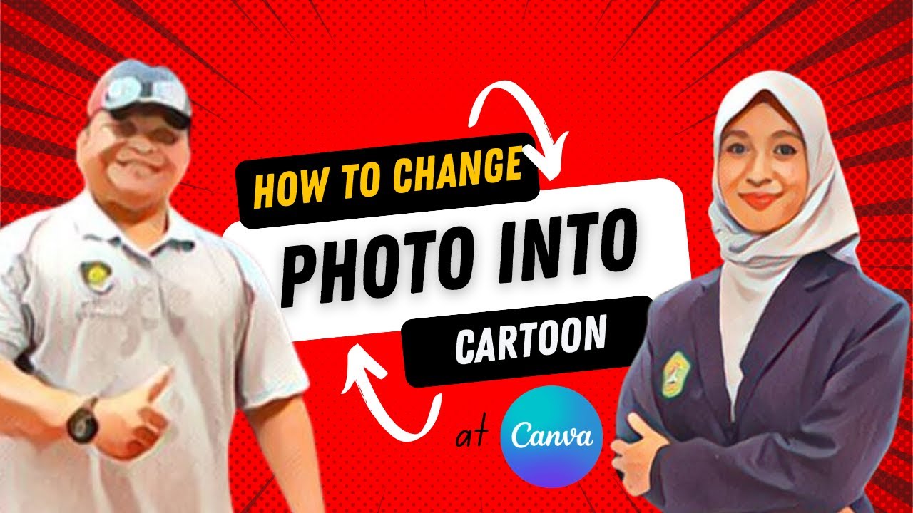 HOW TO CHANGE PHOTO INTO CARTOON AT CANVA - ICT IN TESOL 2023 - YouTube