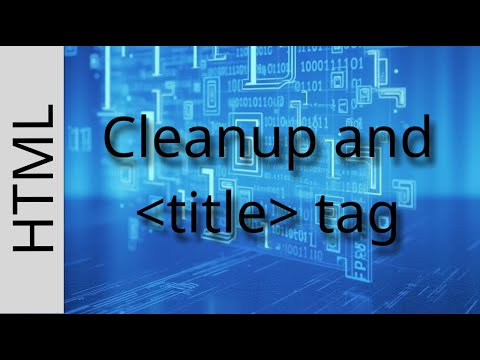 3. Cleanup and title tag - YouTube