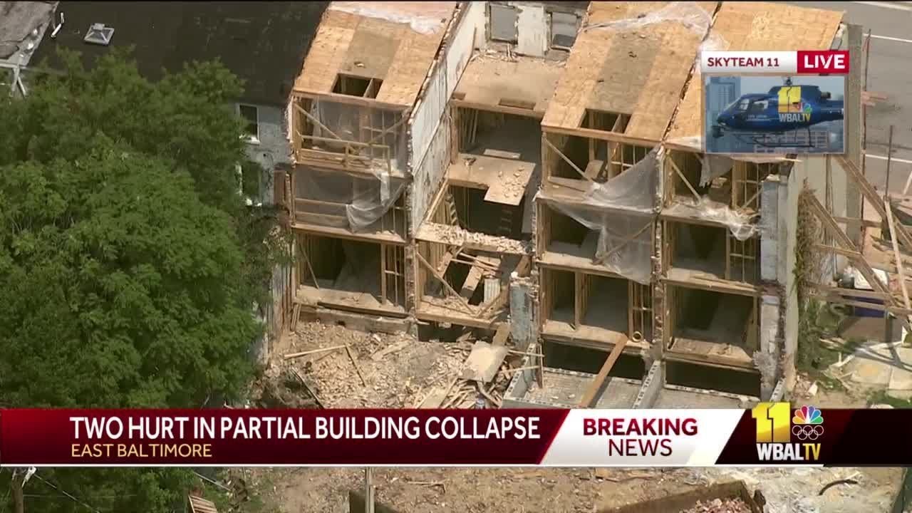 2 injured in east Baltimore building collapse, fire officials say - YouTube