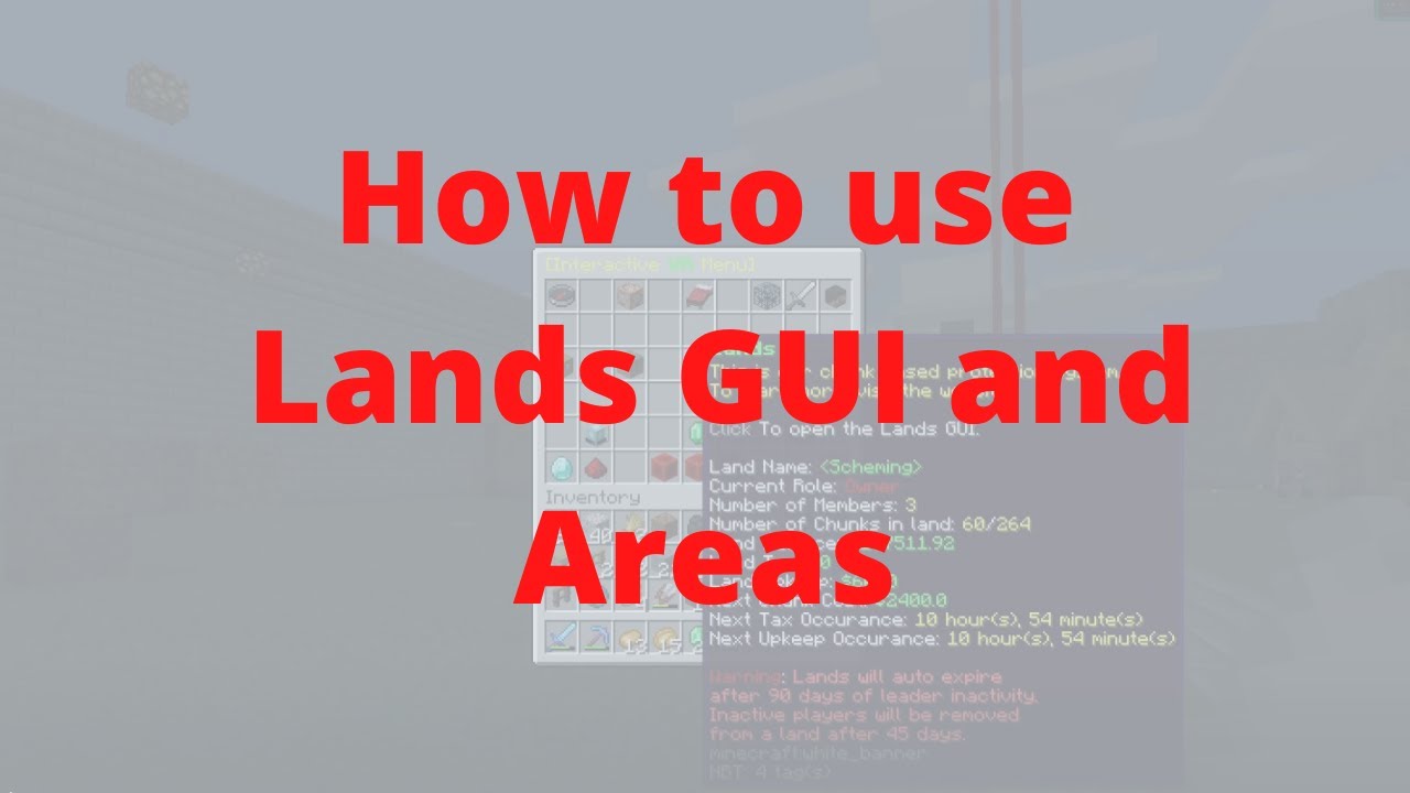 How to use Lands GUI and Areas - YouTube