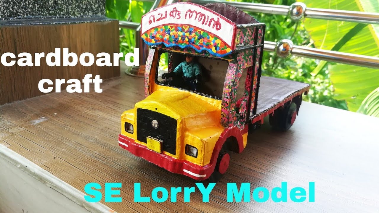 SE Lorry Miniature model cardboard craft work ! Spadikam Lorry - YouTube
