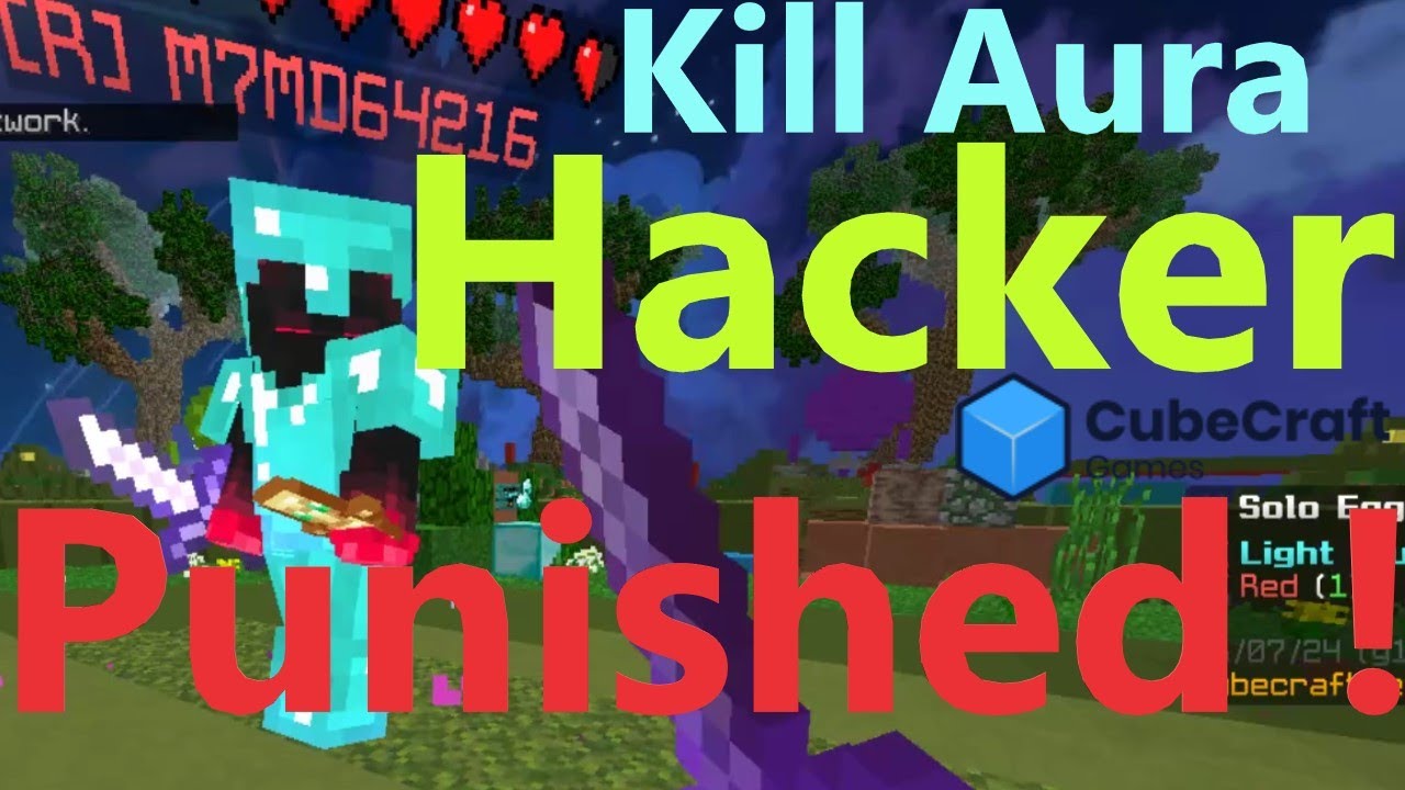 【Punished Hacker】EggWars CubeCraft bedrock minecraft PVP server game play Kill Aura - YouTube