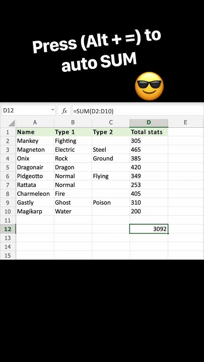 Auto SUM in Excel | #excel #excelforbeginners #exceltipsandtricks - YouTube