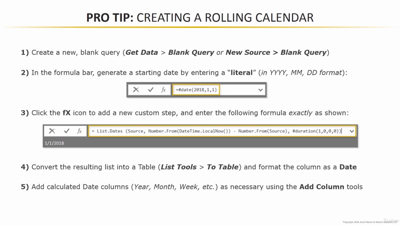 8 PRO TIP Creating a Rolling Calendar - YouTube