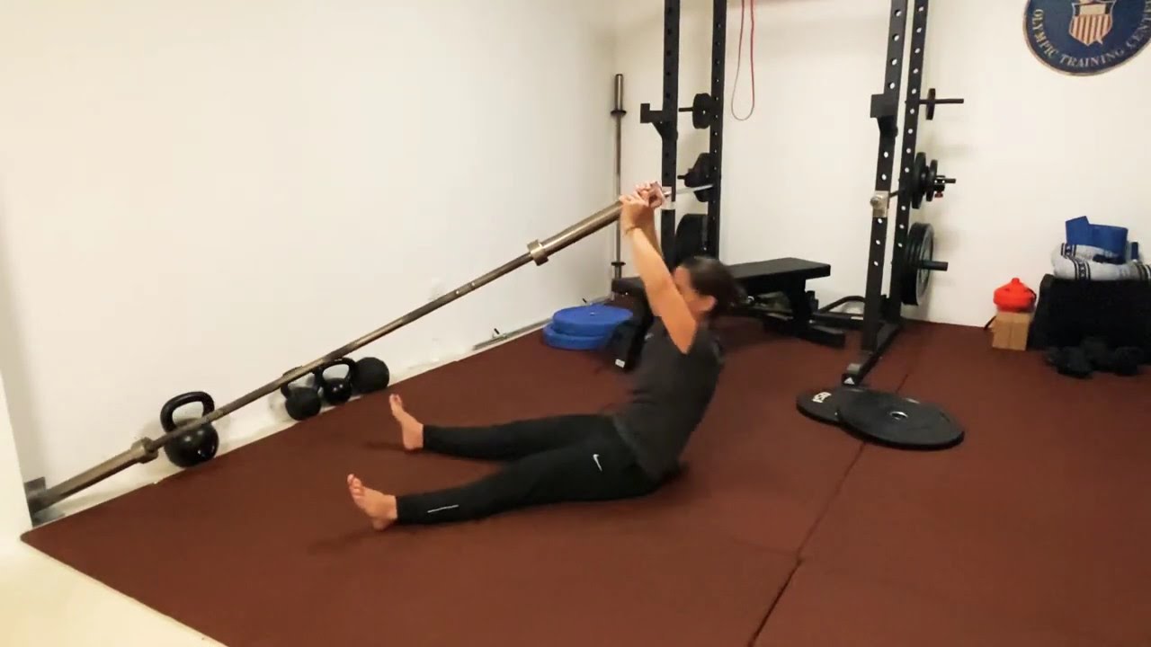 Landmine Straight Leg Sit-ups - YouTube