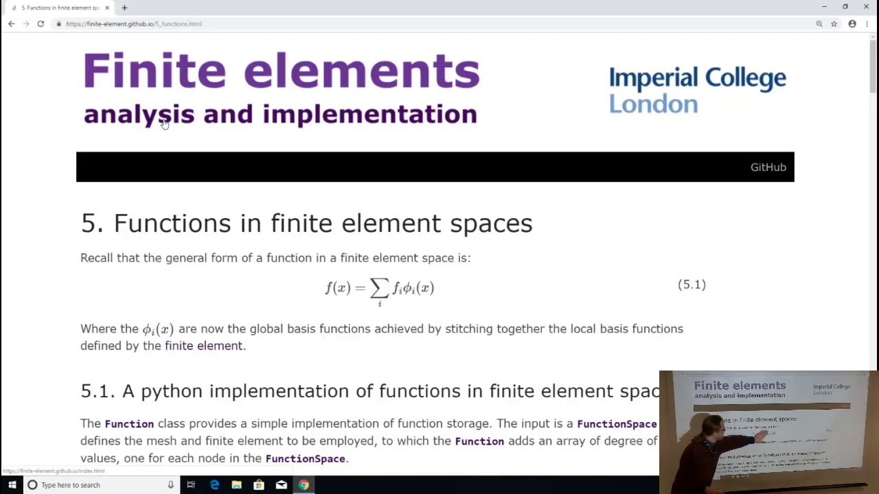 Finite Element Tutorial 51 Functions In Finite Element Spaces Youtube