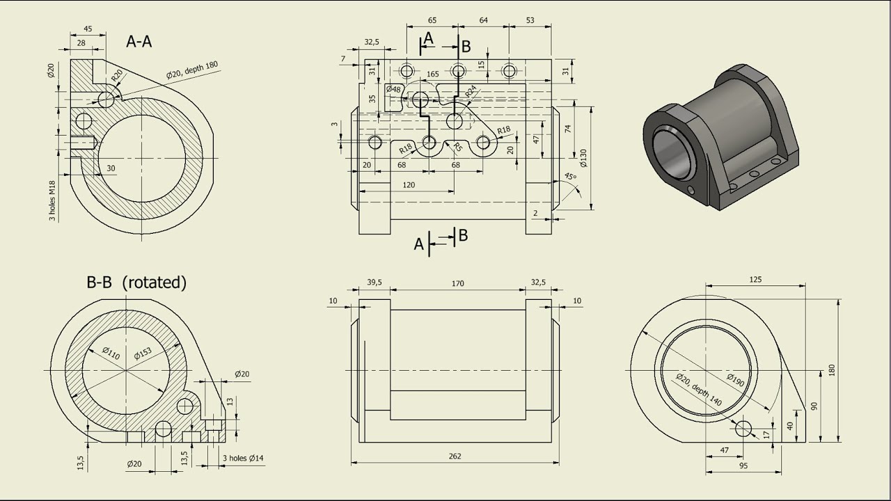 Tutorial Inventor - 118 PISTON CYLINDER (Part-078) - YouTube