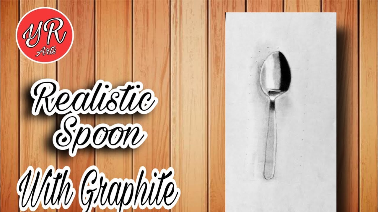 How to draw a realistic spoon with graphite pencils - YouTube