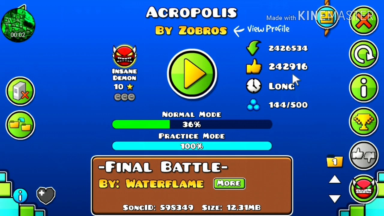 Se Preparem Para a Live... | "Acropolis" 69% By Zobros - GD - - YouTube