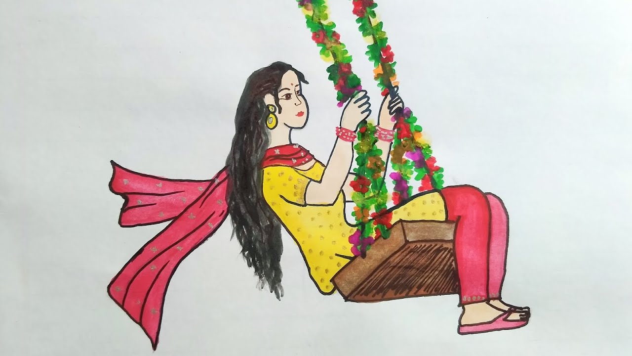 Special Raja Festival Drawing #odisha #happyraja #drawing - YouTube