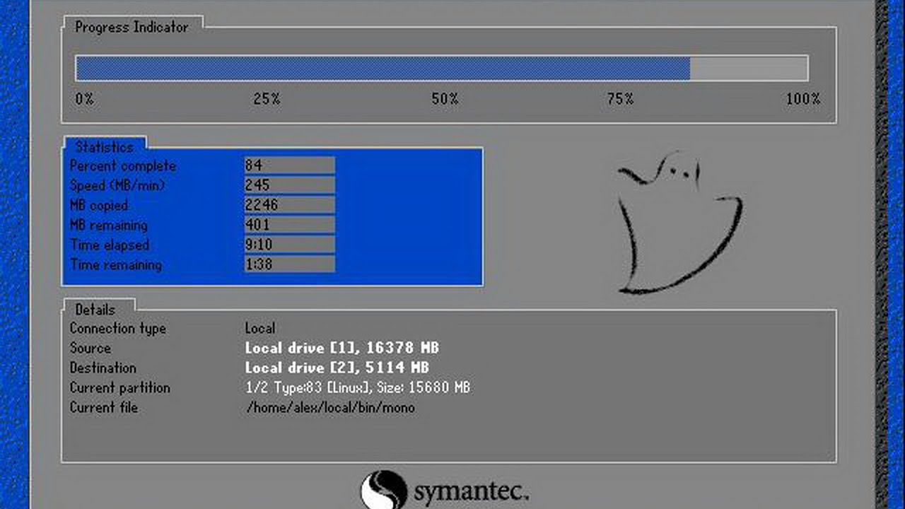 Symantec Ghost если жесткий диск сыпется и умирает на глазах, а нужны с харда данные информация ...
