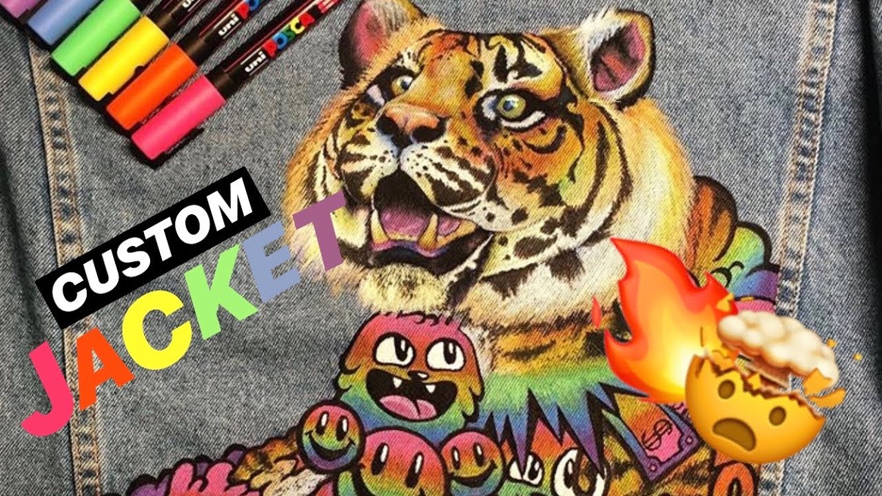 CUSTOM DENIM JACKET! Only using Posca! | 2020 - YouTube