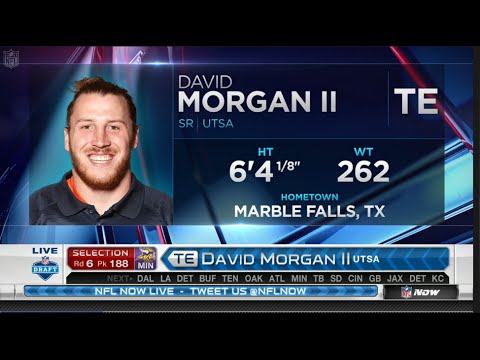 2016 NFL Draft Rd 6 Pk 188 | Minnesota Vikings Select TE David Morgan ...