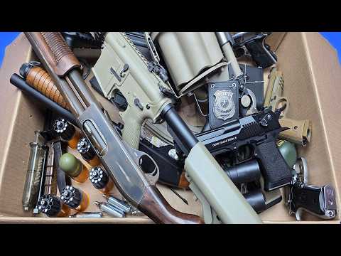 Unboxing & Testing Airsoft Guns and Pistols / Grenade Launcher Shotgun Assault Rifle.., D.E.50AE