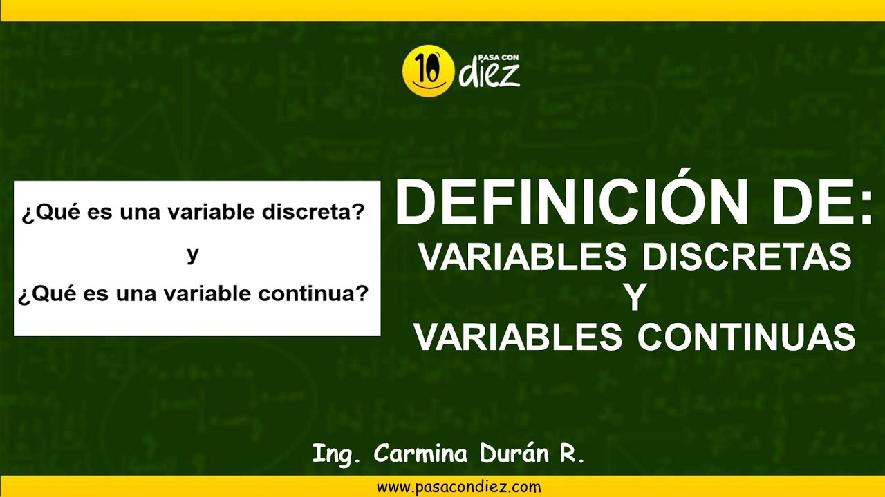 VARIABLES DISCRETAS Y CONTINUAS - YouTube