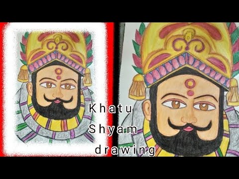 khatu shyam drawing very easy with colour pencils - YouTube