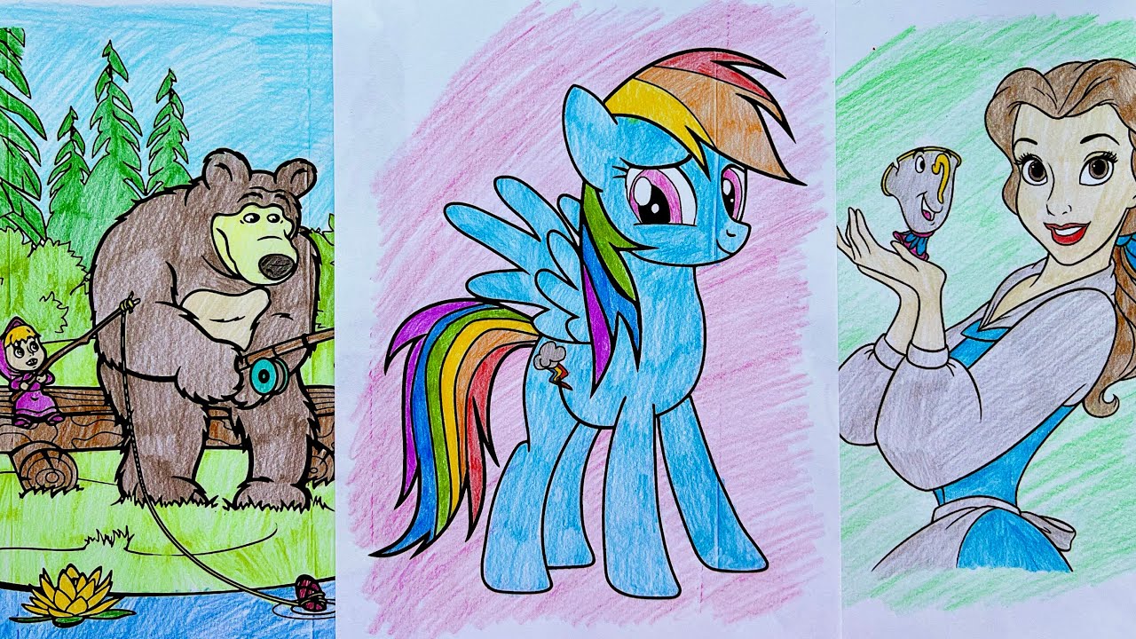 Coloring Rainbow Dash My Little Pony With All My Crayons | ASMR - YouTube