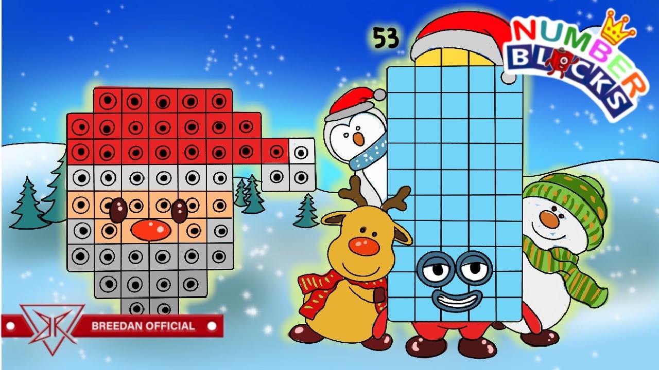 Numberblocks Puzzle 53 Create a Mask Santa Claus Christmas Version ...