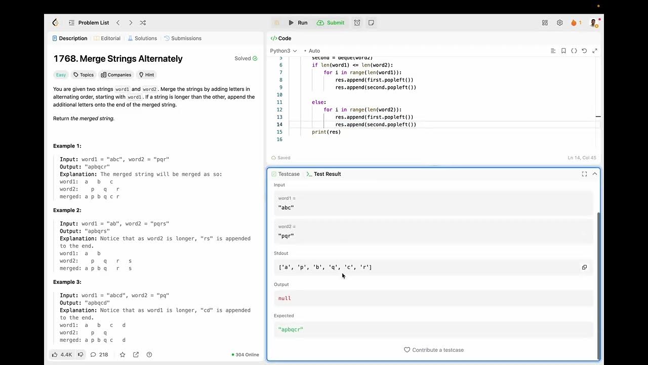Merge Strings Alternately - YouTube