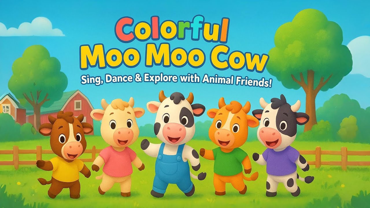 Colorful Moo Moo Cow 🐄🌈 – Sing, Dance & Explore with Animal Friends! 🎶 ...