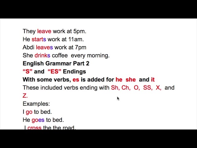 English Grammar Part 1 And 2 Present Simple Tense Youtube Present