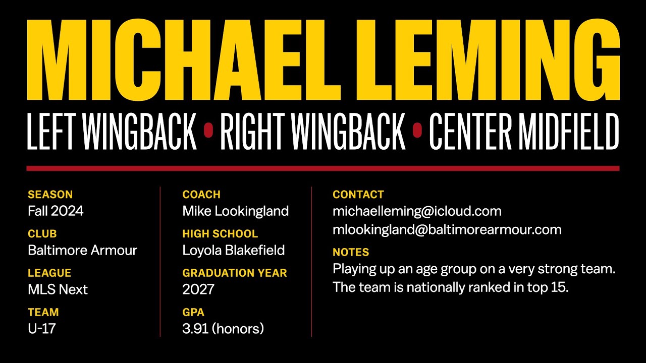 Michael Leming: Fall 2024 Baltimore Armour Highlights - YouTube