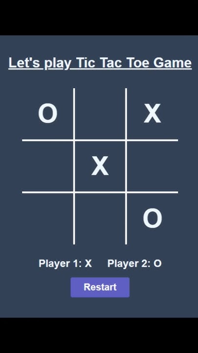 Build a Tic Tac Toe Game Using HTML, CSS, and JavaScript⭕ #shorts - YouTube